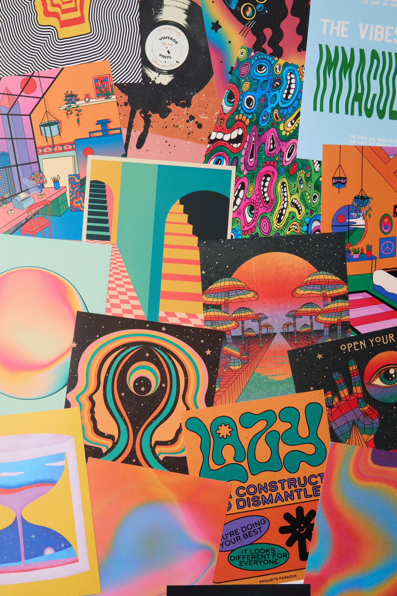 Trippy Art Print Collage Kit | Urban Outfitters Japan - Clothing, Music ...