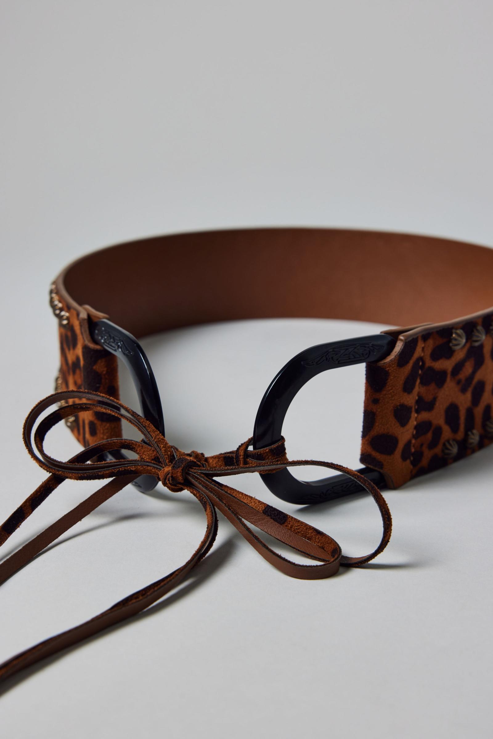 Studded Cheetah Animal Print Tie Belt | Urban Outfitters Singapore ...
