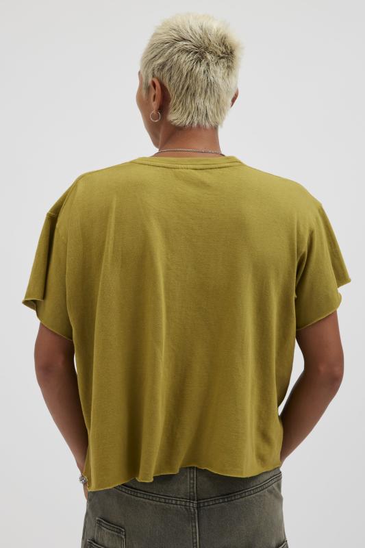 Urban Renewal Remade Boxy Cropped Overdyed Raw Cut Tee | Urban ...