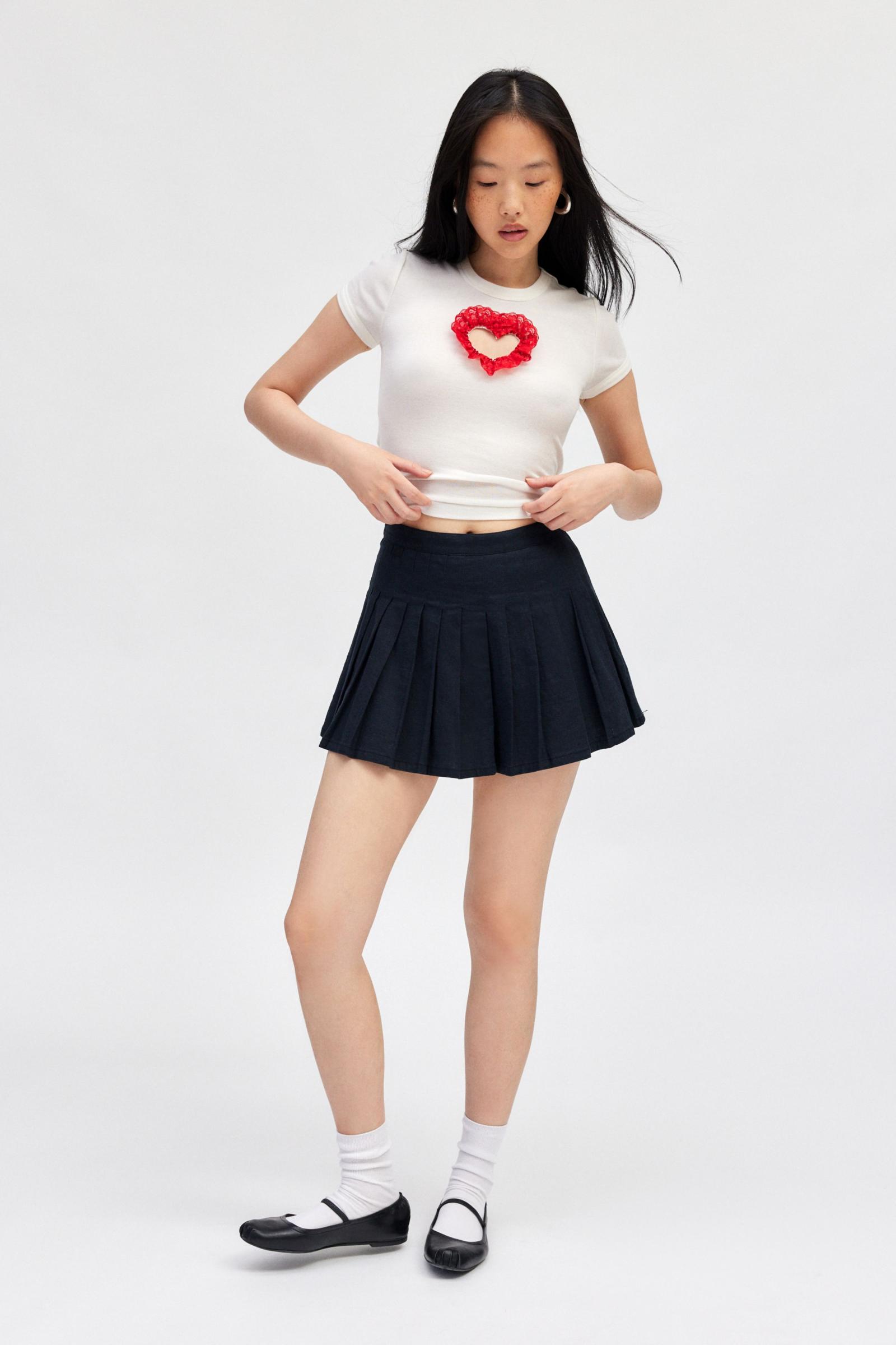 Kimchi Blue Lace Heart Cut Out Baby Tee | Urban Outfitters Australia ...