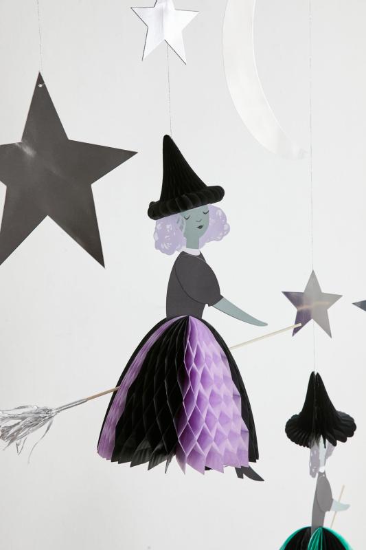 Meri Meri Hanging Honeycomb Flying Witch Décor Set | Urban Outfitters ...