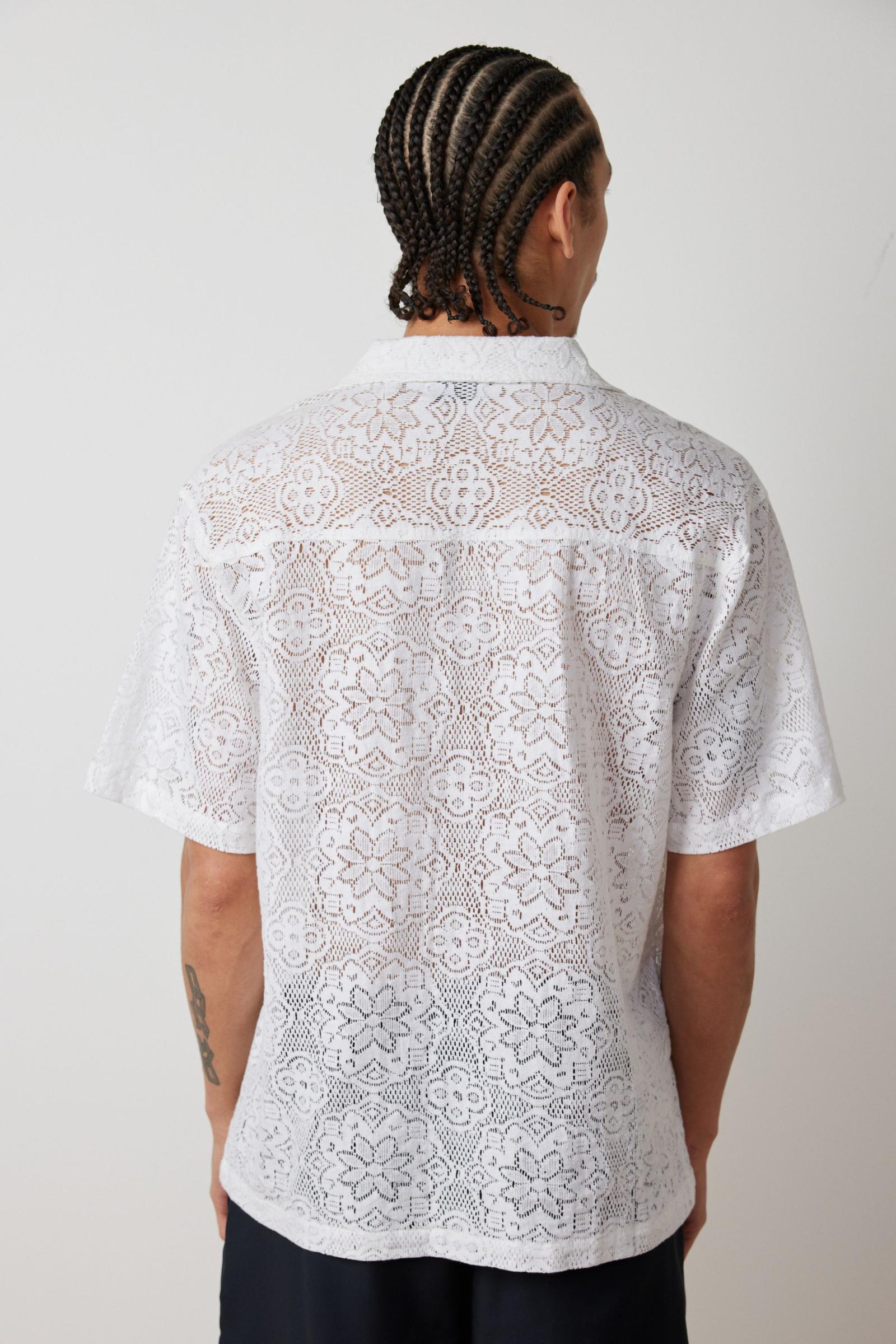 Raga Man Chetan Lace Short Sleeve Button-Down Shirt | Urban Outfitters ...