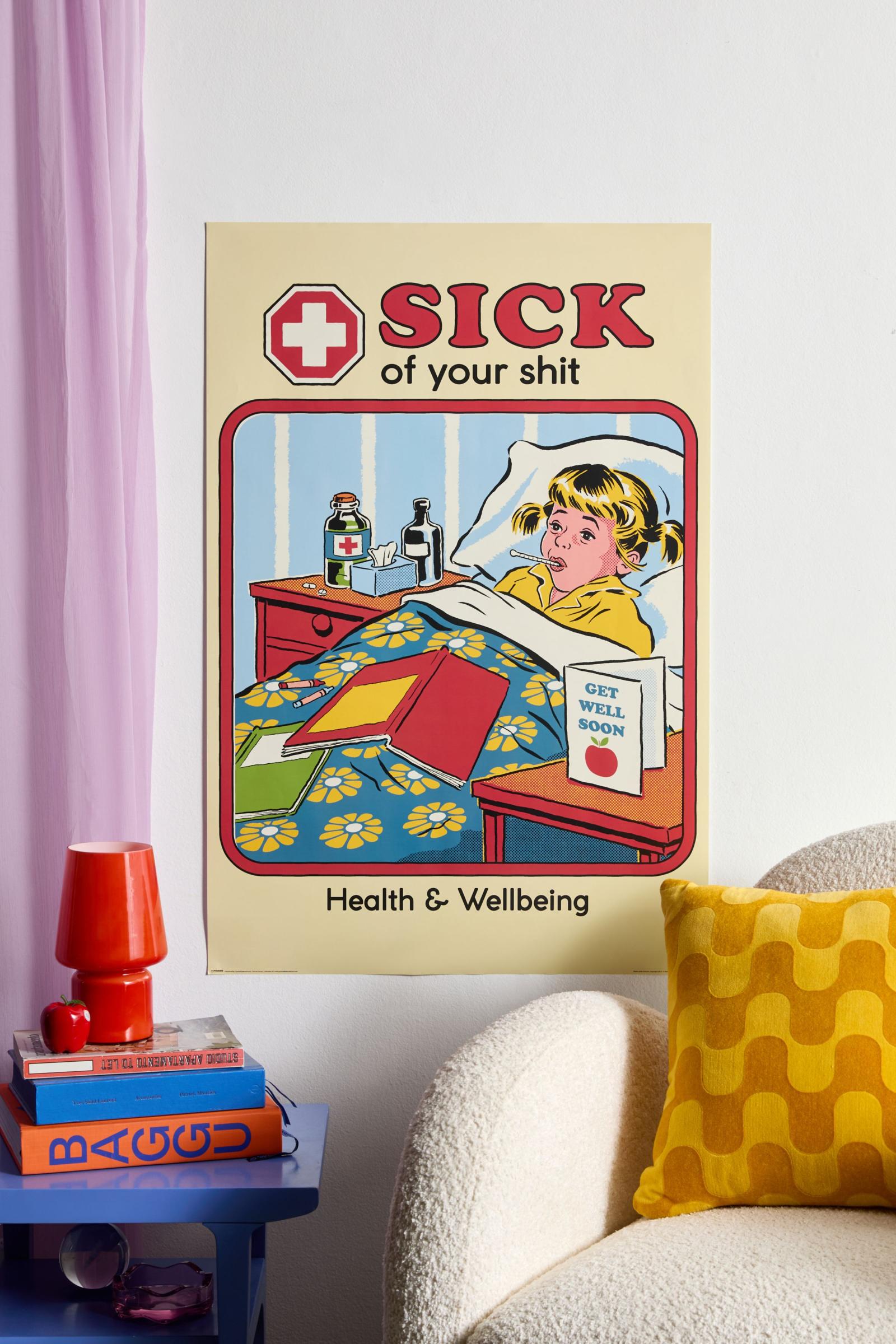 Steven Rhodes Sick Of Your S*** Poster | Urban Outfitters Mexico - Clothing, Music, Home ...