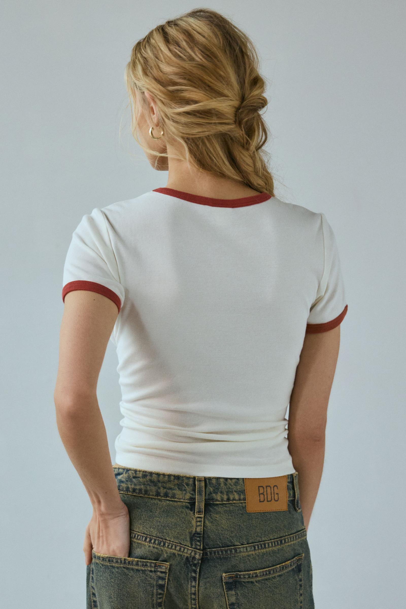 Wanted & Wild Graphic Fitted Ringer Baby Tee | Urban Outfitters ...