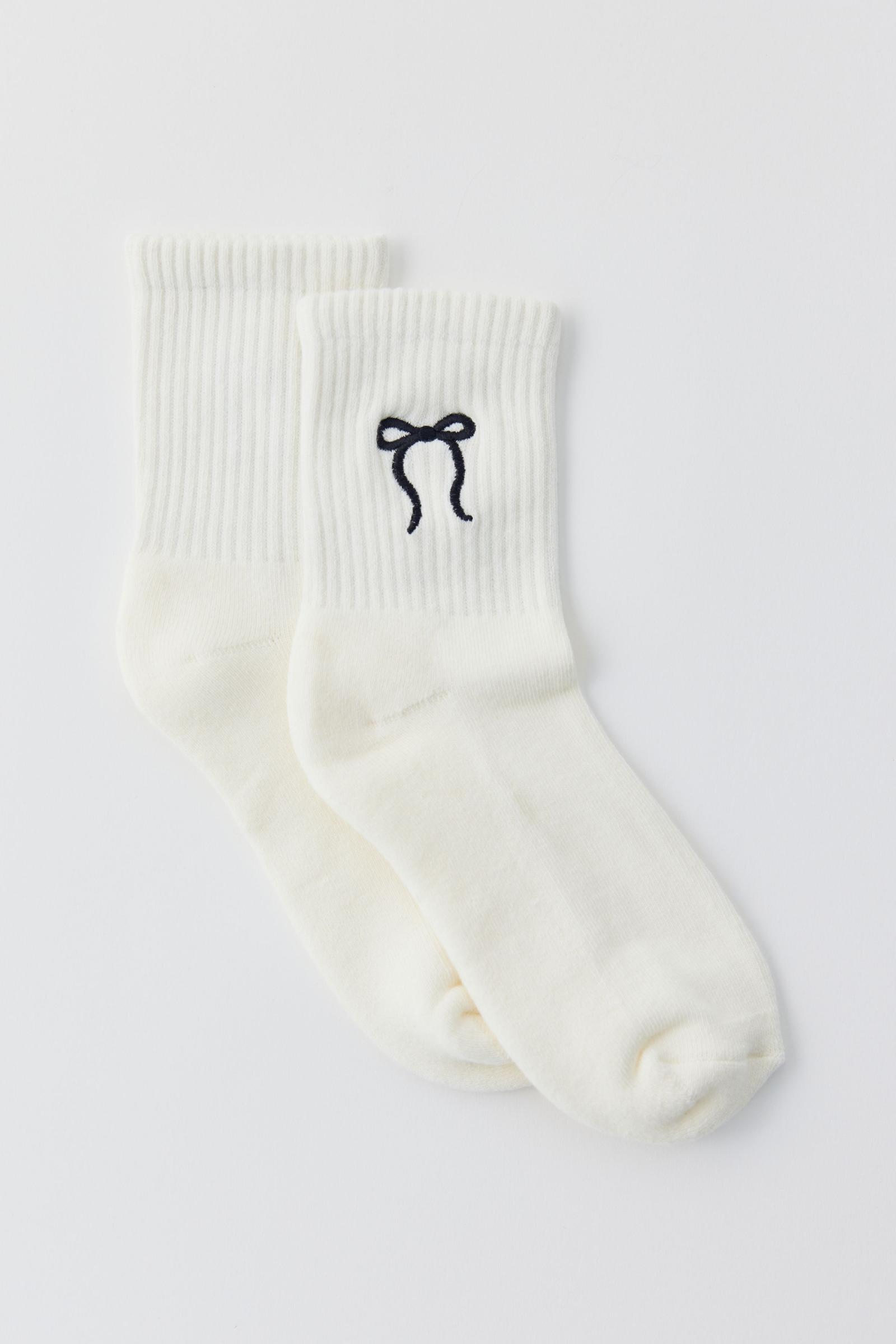 Icon Embroidered Quarter Crew Sock Urban Outfitters Mexico Clothing Music Home Accessories
