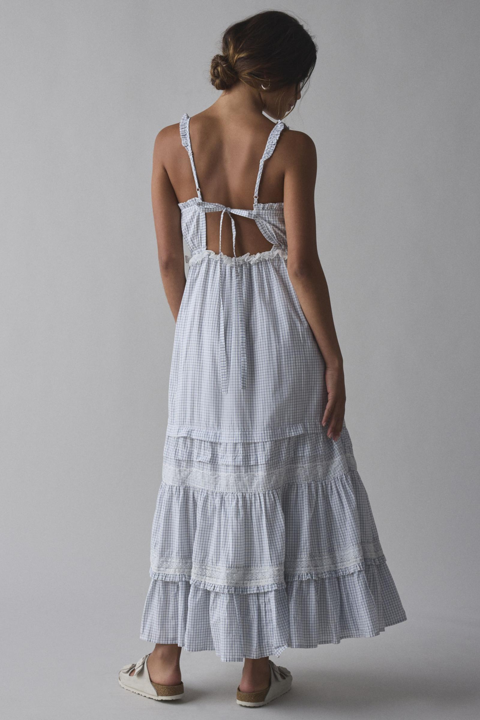 Kimchi Blue Paloma Tie-Back Bow Apron Midi Dress | Urban Outfitters ...