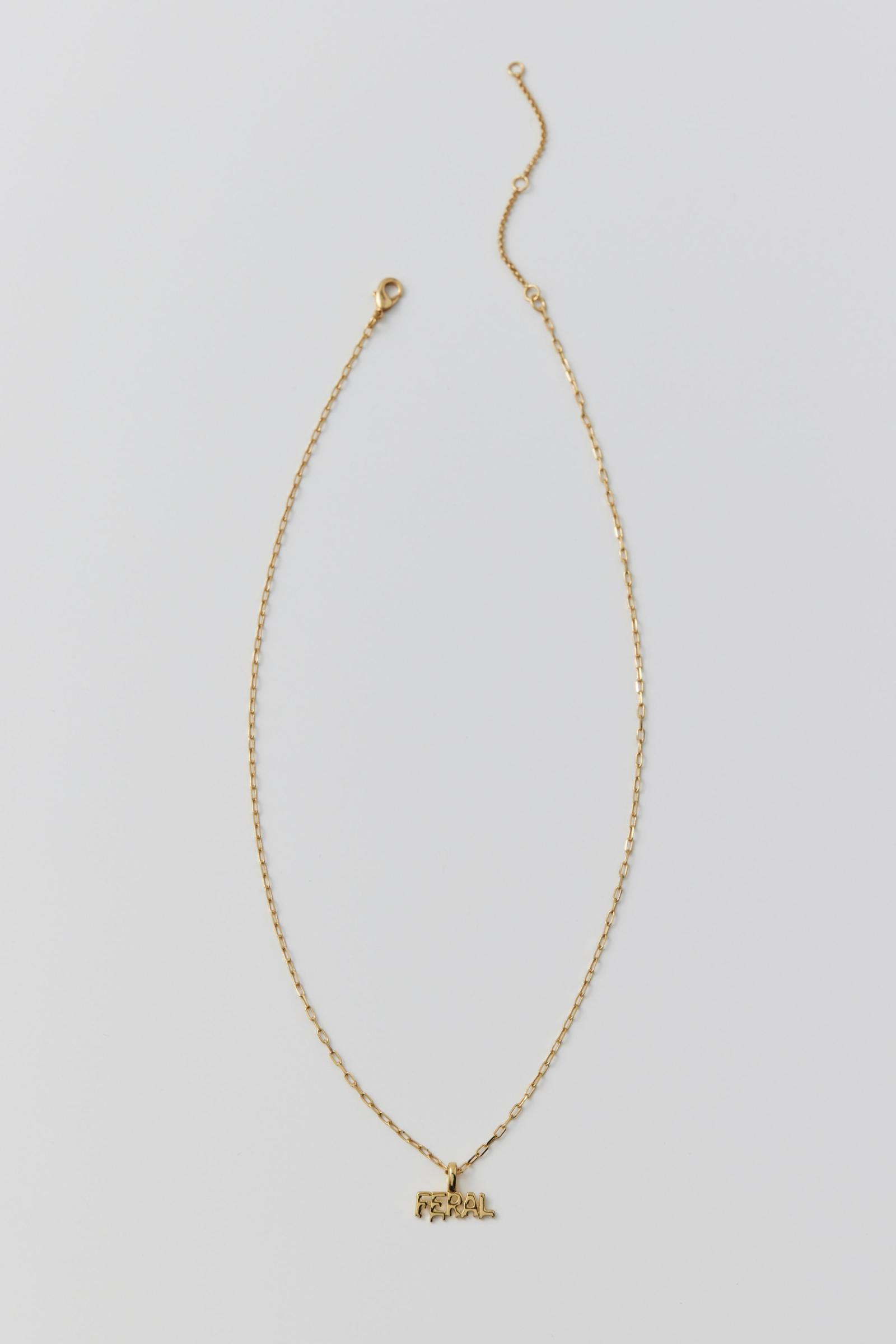 '90s Feral Nameplate 14K Gold-Plated Necklace | Urban Outfitters Korea ...