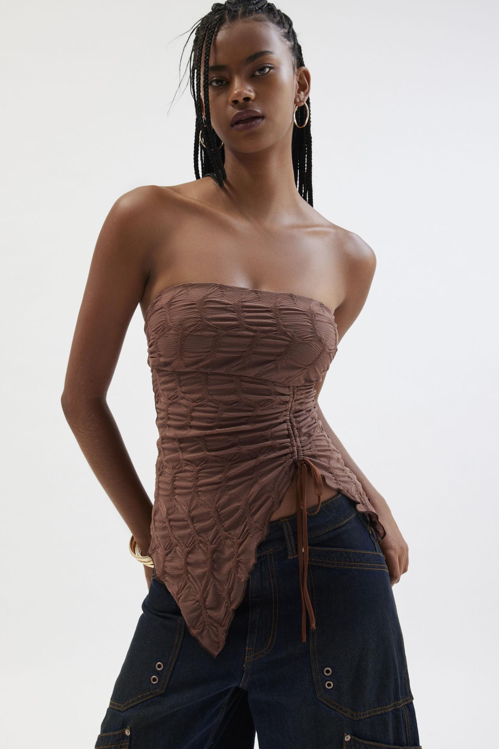 Silence + Noise Remy Textured Cropped Tube Top | Urban Outfitters Korea ...