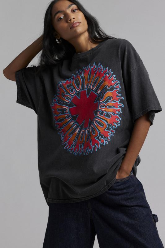 Red Hot Chili Peppers Flaming Graphic T-Shirt Dress | Urban Outfitters ...