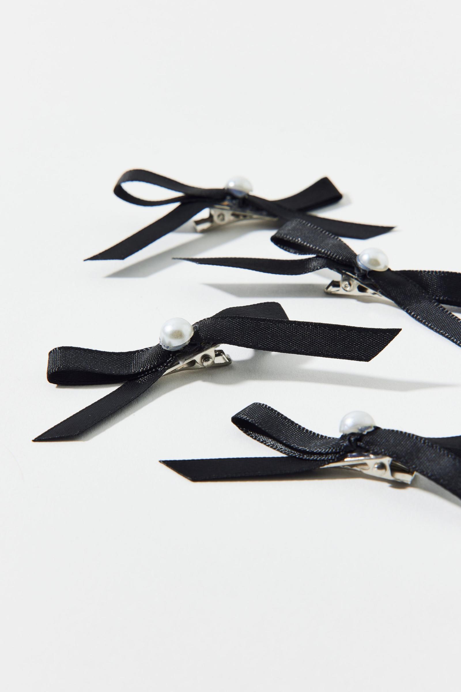 Pearl Bow Mini Hair Clip Set | Urban Outfitters Australia - Clothing ...