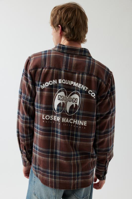 Loser Machine X MOONEYES Charlie Plaid Long Sleeve Button-Down Work ...