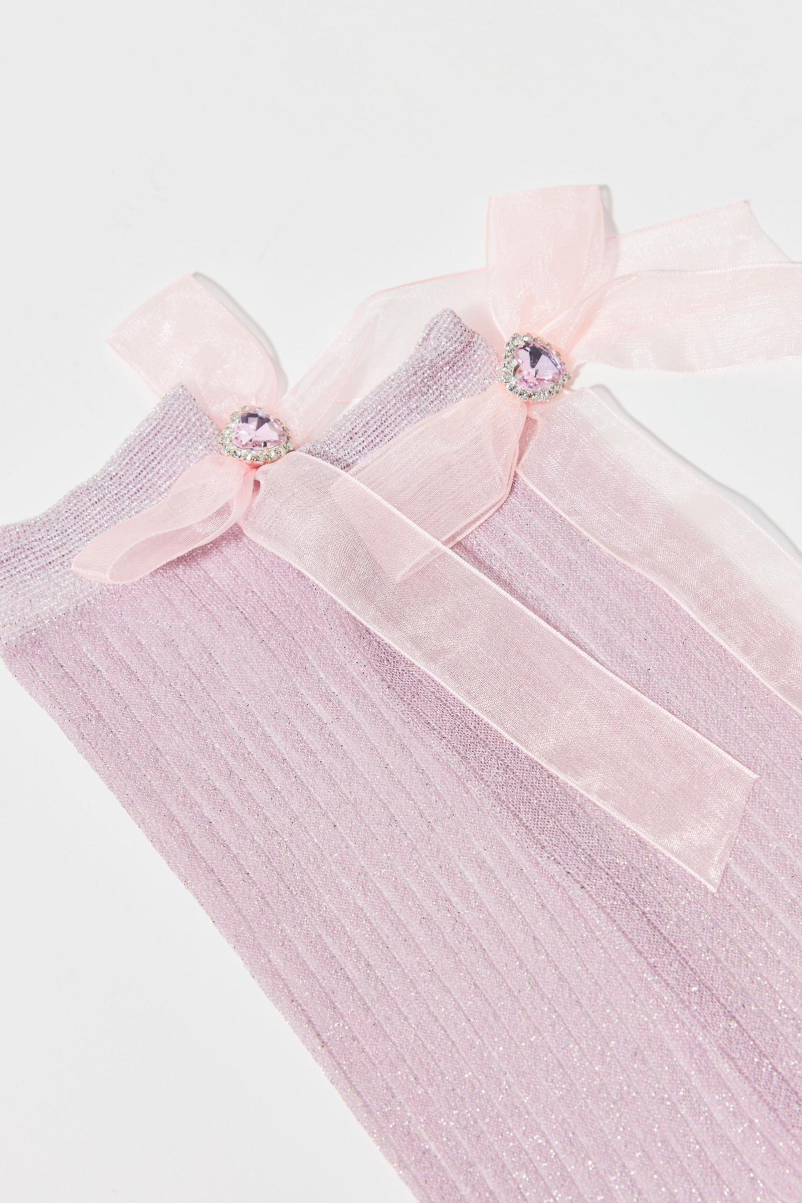 Gem Bow Shimmer Tall Sock | Urban Outfitters Japan - Clothing, Music ...