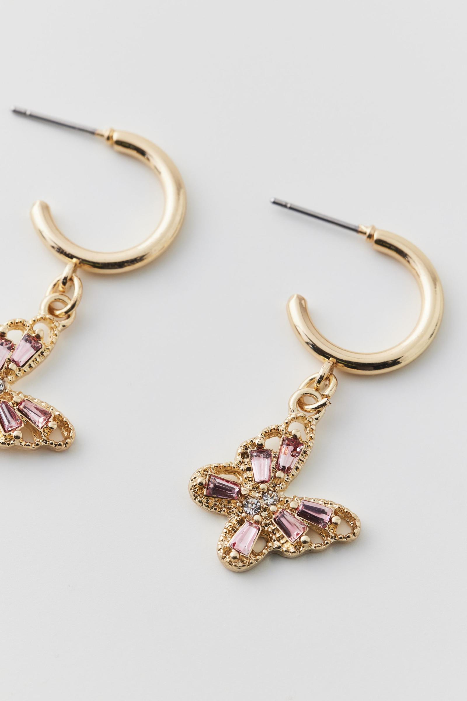 Rhinestone Butterfly Hoop Earring Urban Outfitters Japan Clothing Music Home Accessories