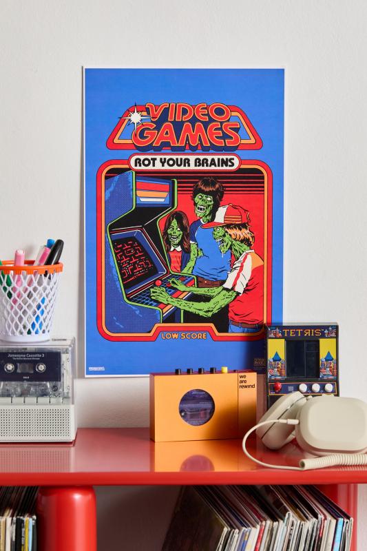 Steven Rhodes Video Games Rot Your Brain Poster | Urban Outfitters ...