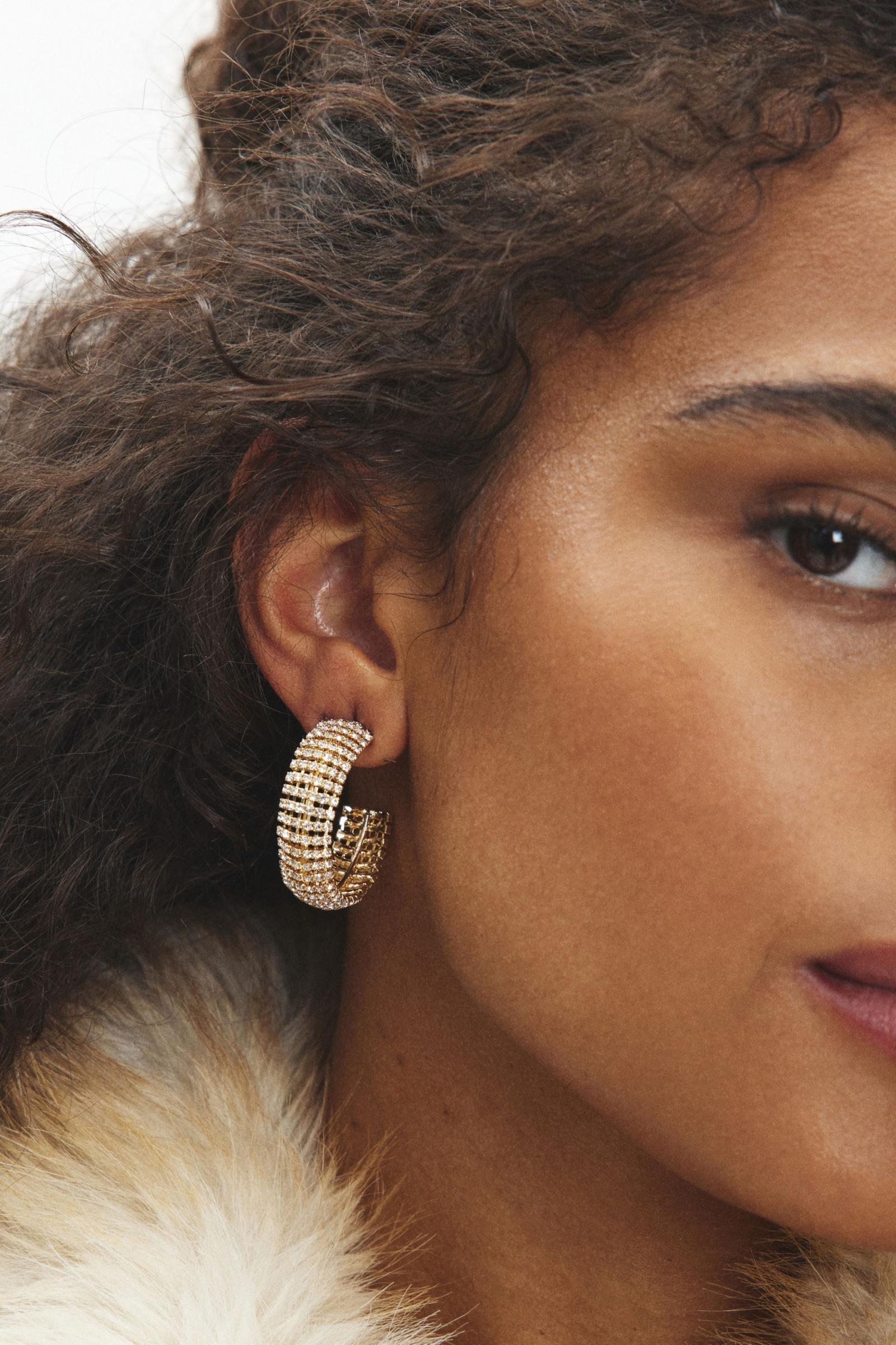 Net Rhinestone Hoop Earring Urban Outfitters Korea Clothing Music Home Accessories