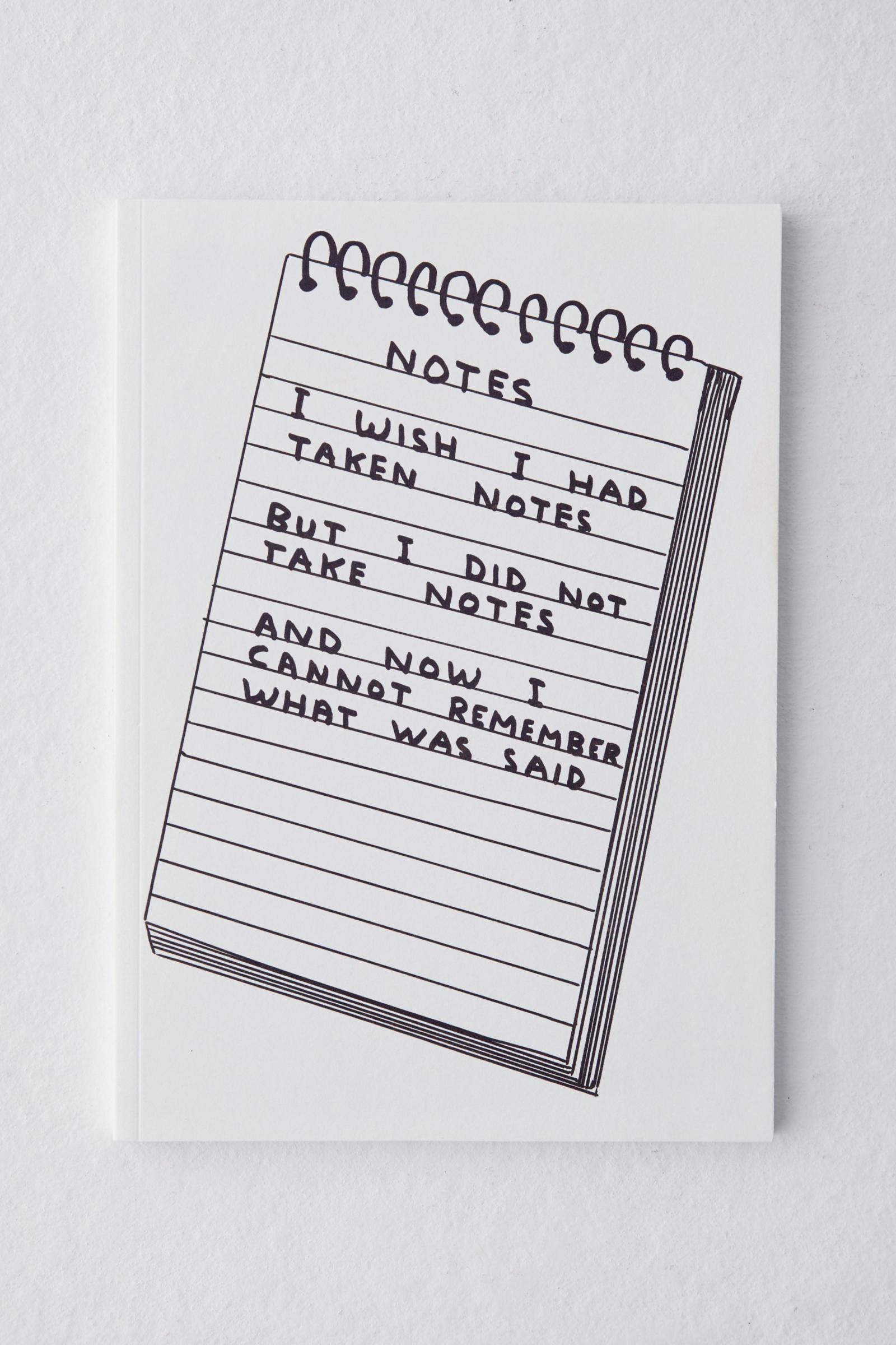 Brainbox Candy X David Shrigley Wish I'd Taken Notes Notebook | Urban ...