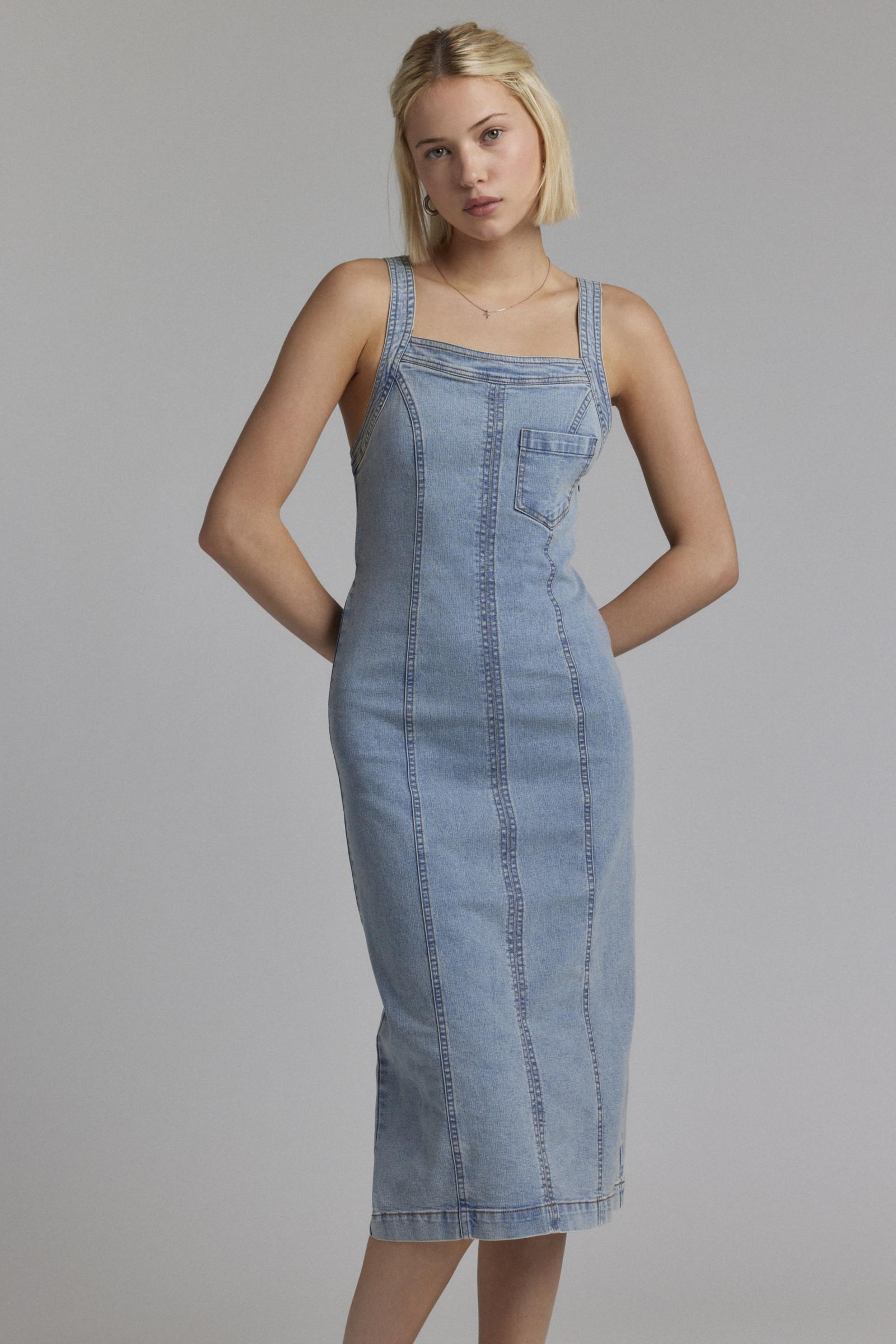 BDG Finley Square Neck Denim Midi Dress | Urban Outfitters Singapore ...