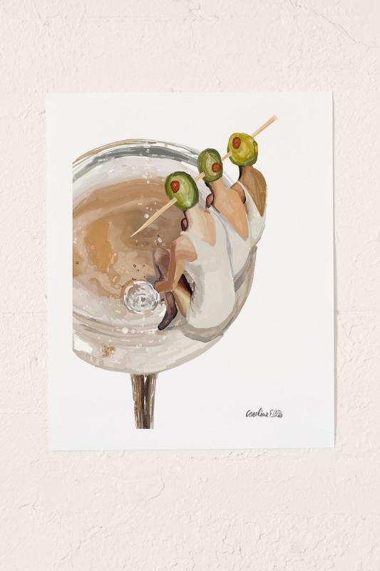 Caroline Ellis Art Poolside Martini Art Print | Urban Outfitters ...