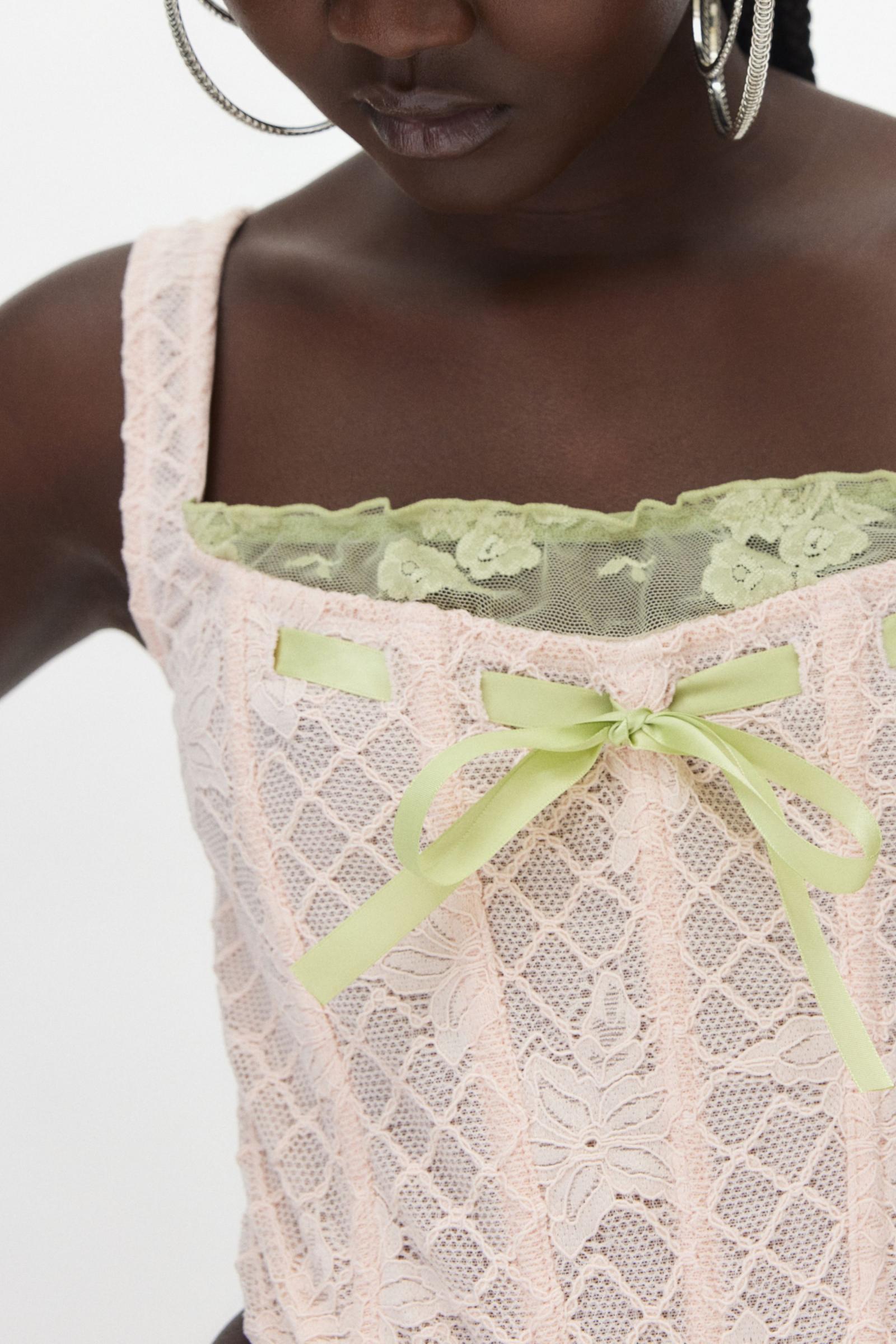 Out From Under Aster Lace And Ribbon Corset Top | Urban Outfitters Hong ...
