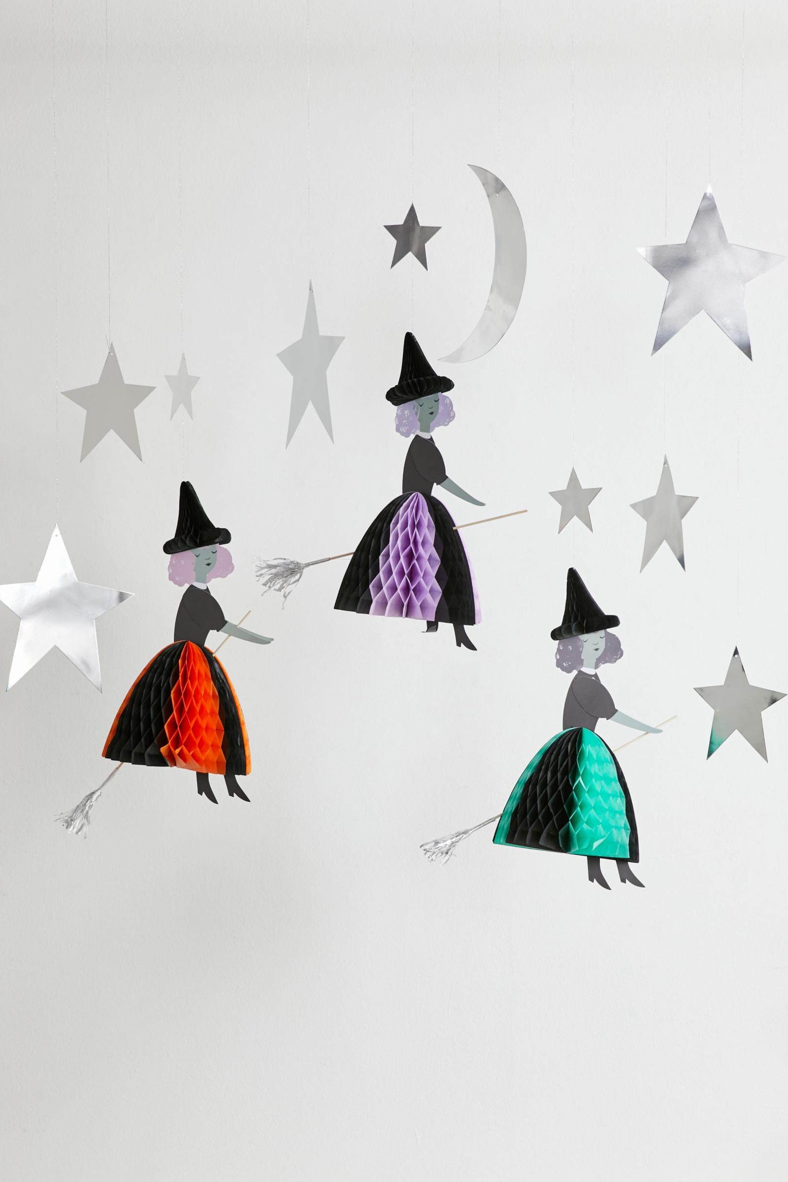Meri Meri Hanging Honeycomb Flying Witch Décor Set | Urban Outfitters ...