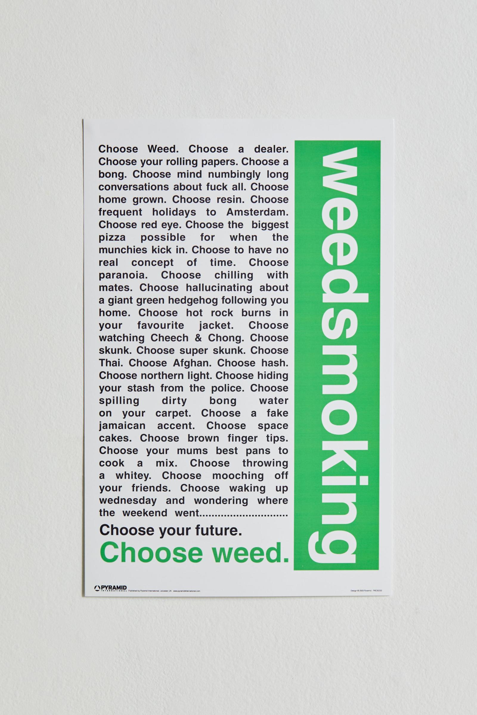 Choose Weed Poster | Urban Outfitters Singapore - Clothing, Music, Home ...