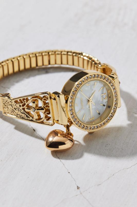 Heart Charm Round Face Metal Stretch Watch | Urban Outfitters Hong Kong ...
