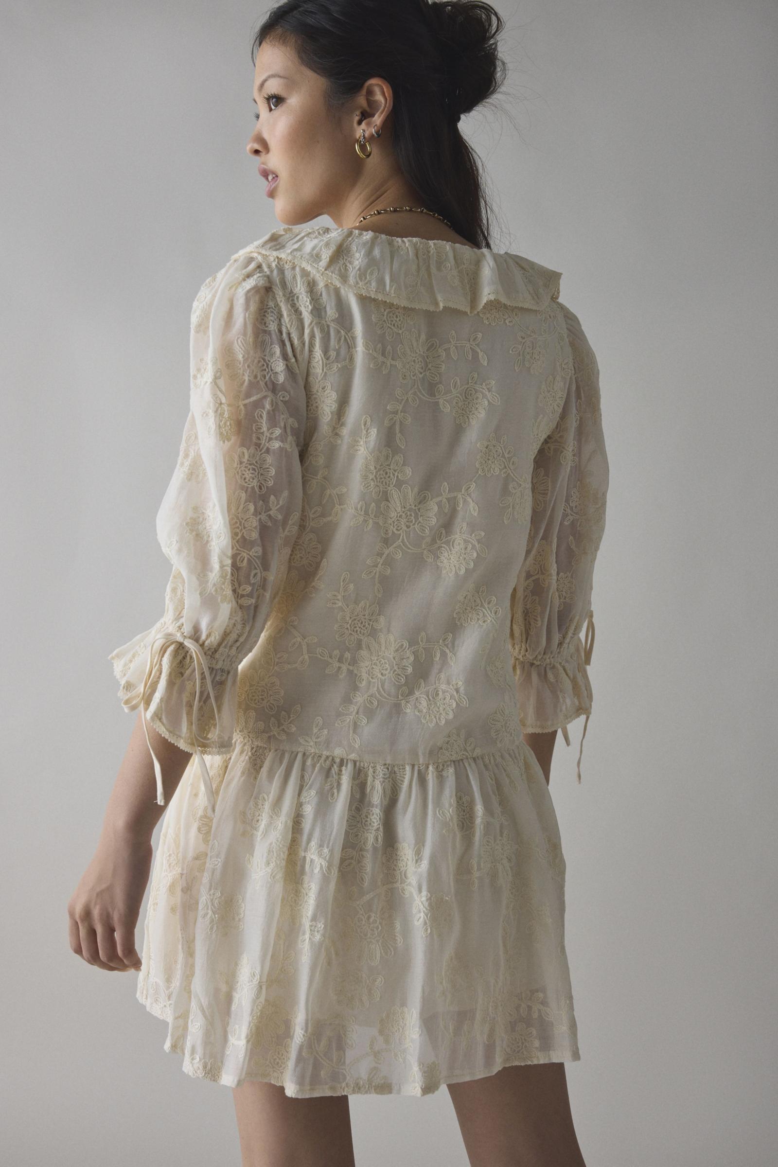 Kiss The Sky Lace Ruffle Collar Babydoll Mini Dress | Urban Outfitters ...