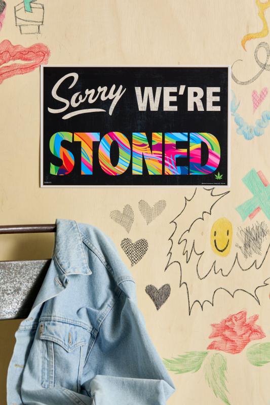 Sorry We’re Stoned Poster | Urban Outfitters Hong Kong - Clothing ...
